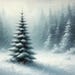 Winter Pine Tree Clipart: Christmas Scene PNG JPEG (digital Download ...