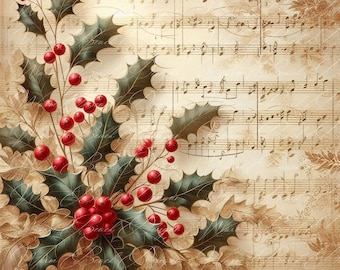 Music Vintage Sheet, Junk Journal Pages, Old Paper Ephemera, Antique ...