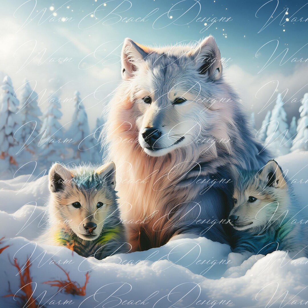Arctic Wolf Design JPG-PNG Sublimation Digital Design Download Wreath ...