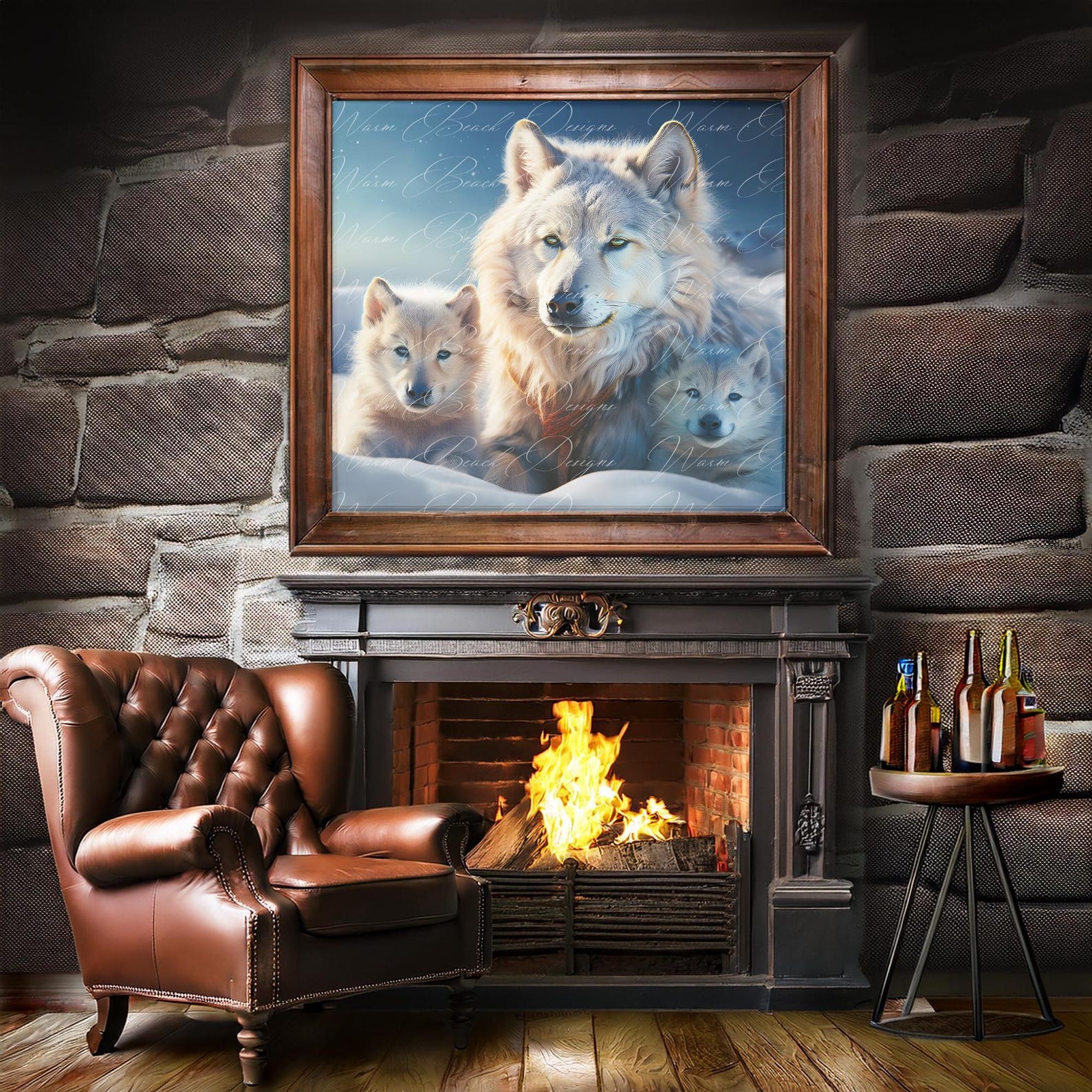 Arctic Wolf Design JPG-PNG Sublimation Digital Design Download Wreath ...
