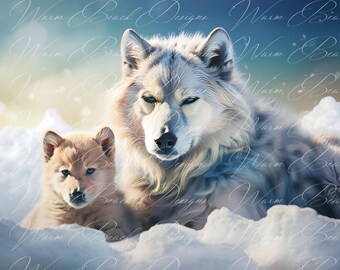 Arctic Wolf Design JPG-PNG Sublimation Digital Design Download Wreath ...