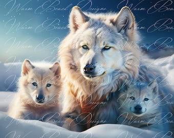 Arctic Wolf Design JPG-PNG Sublimation Digital Design Download Wreath ...