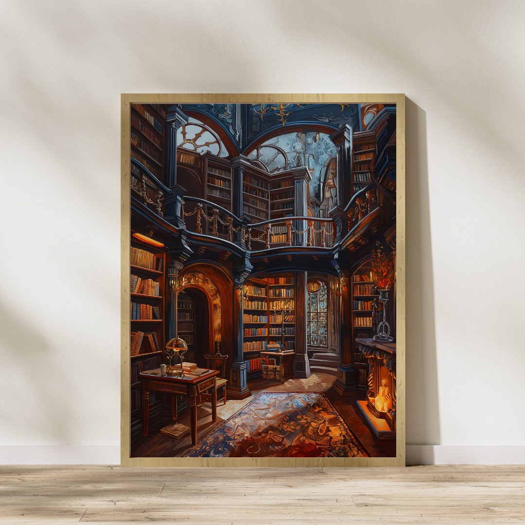 House of Wind Library | Night Court | Magic Library | Fantasy Wall Art ...