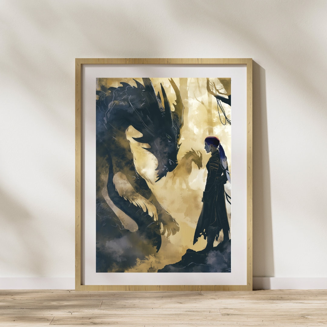 Fourth Wing Print, Violet, Tairn and Andarna | Threshing | the Empyrean ...