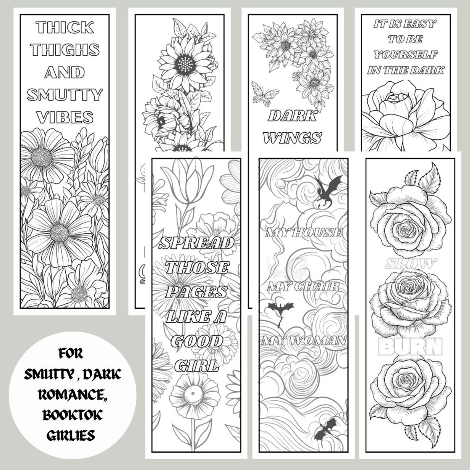 Smutty Coloring Bookmarks, STFUATTDLAGG Coloring, Spicy Quotes, Dark ...