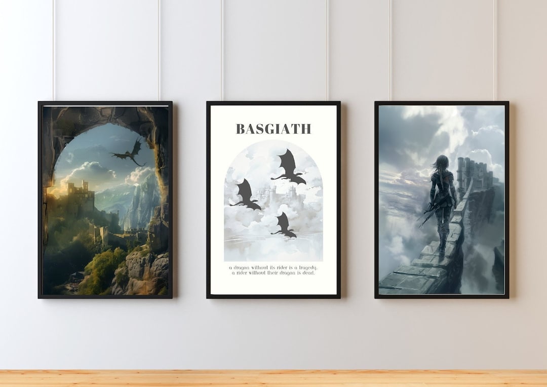 Fourth Wing Print Set, Basgiath Dragons, Iron Flame, the Empyrean Books ...