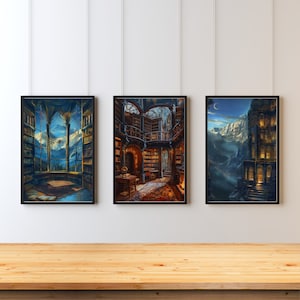 House of Wind Library | Night Court | Magic Library | Fantasy Wall Art ...