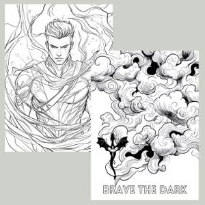 Onyx Storm Inspired Coloring Pages, Xaden and Violet, Rebecca Yarros ...