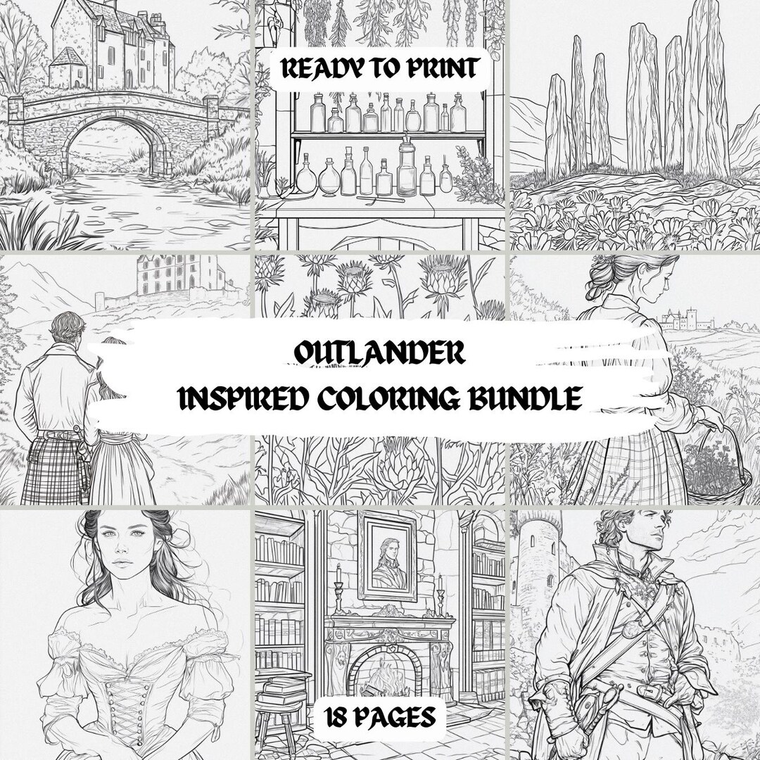 Outlander Inspired Coloring Pages, Lallybroch Castle, Bookish | Fan Art ...