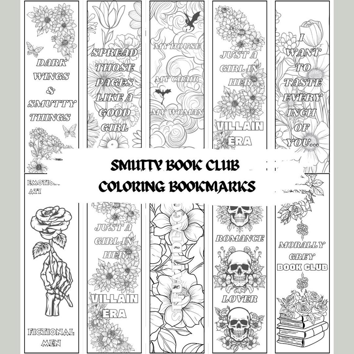 Smutty Coloring Bookmarks, STFUATTDLAGG Coloring, Spicy Quotes, Dark ...
