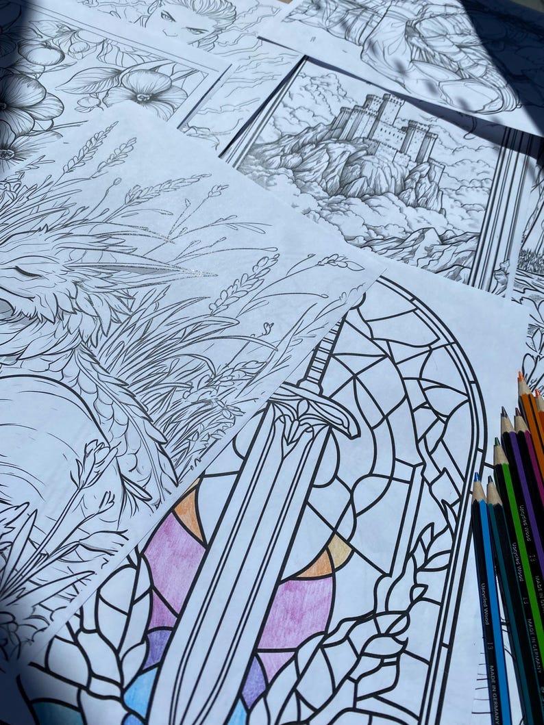 Throne of Glass Inspired Coloring Pages, TOG , Sarah J Maas, DIGITAL ...