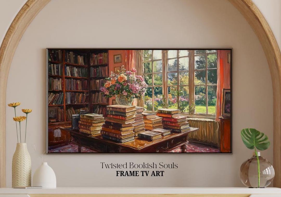 English Country Library, Moody Library Scene, Woman Portrait ...