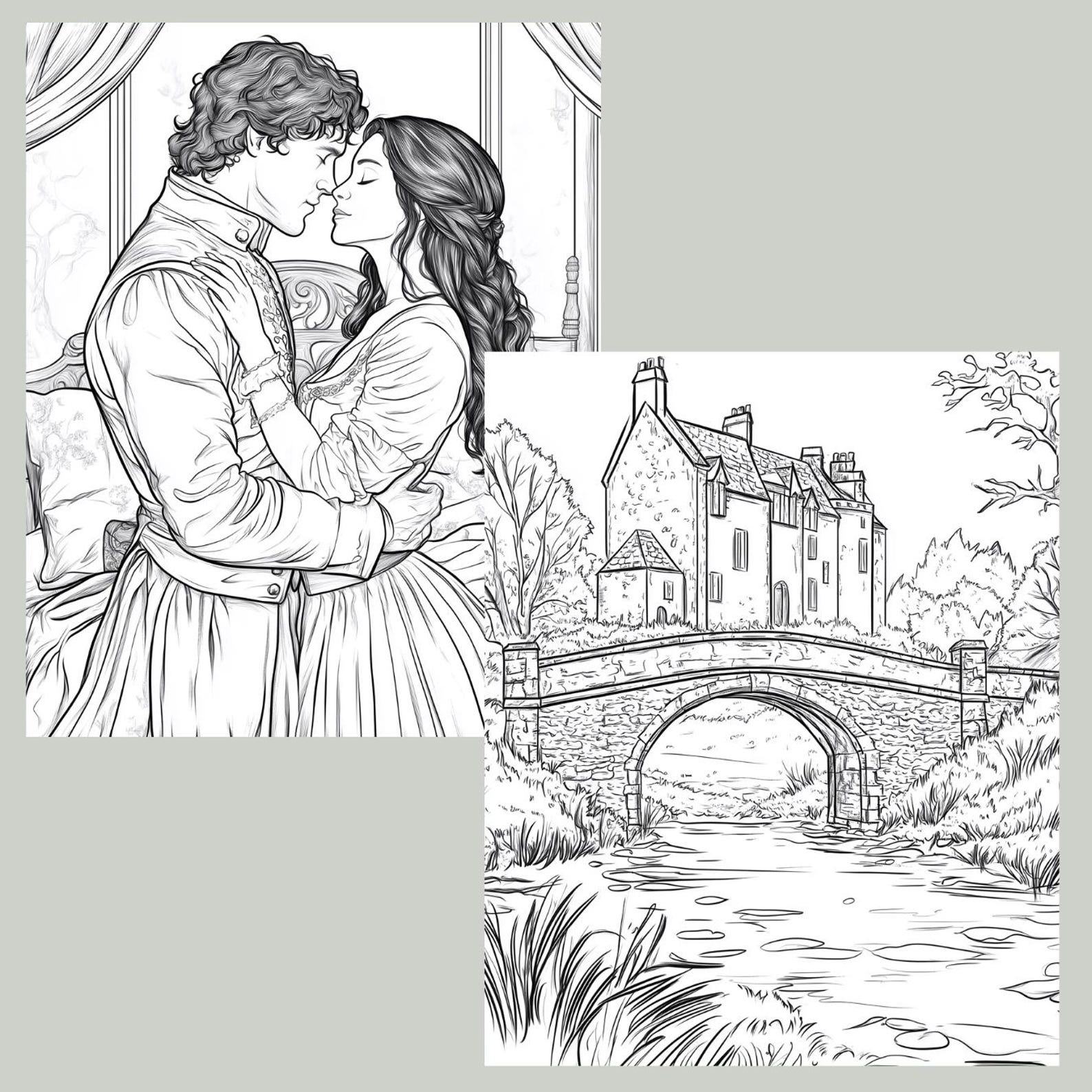 Outlander Inspired Coloring Pages, Lallybroch Castle, Bookish | Fan Art ...