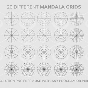 Mandala Grid Template Set, Pre-made, DIGITAL & PRINT Use - Etsy