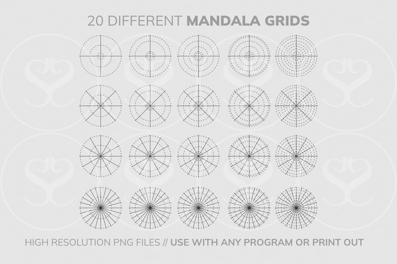Mandala Grid Template Set, Pre-made, DIGITAL & PRINT Use - Etsy