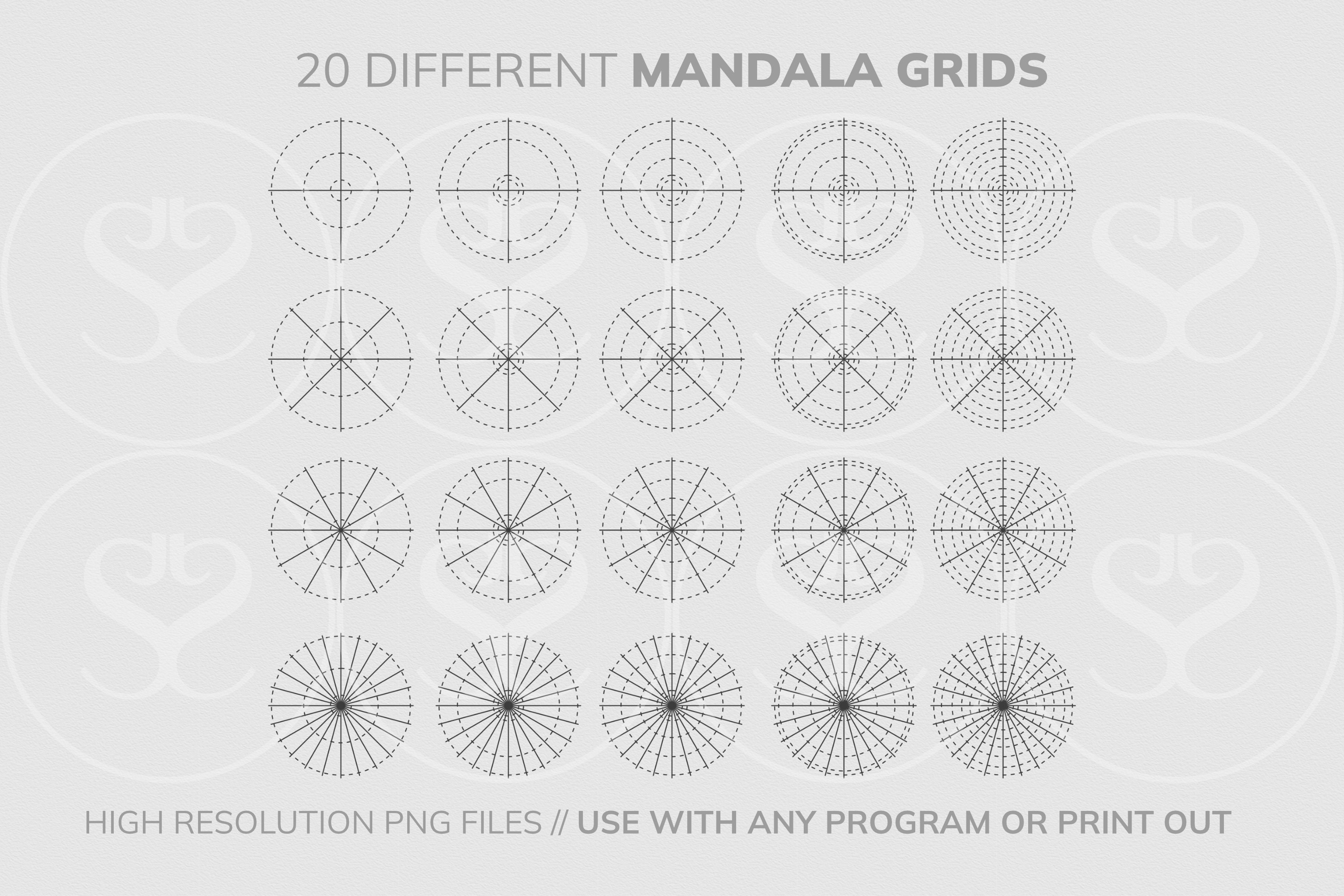 Mandala Grid Template Set, Pre-made, DIGITAL & PRINT Use - Etsy