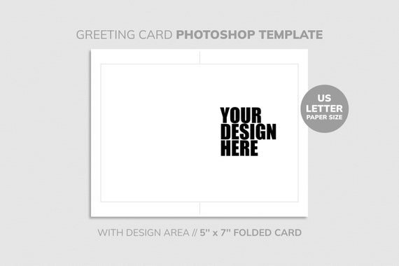 Photoshop Greeting Card SMART OBJECT Template US Letter Paper | Etsy