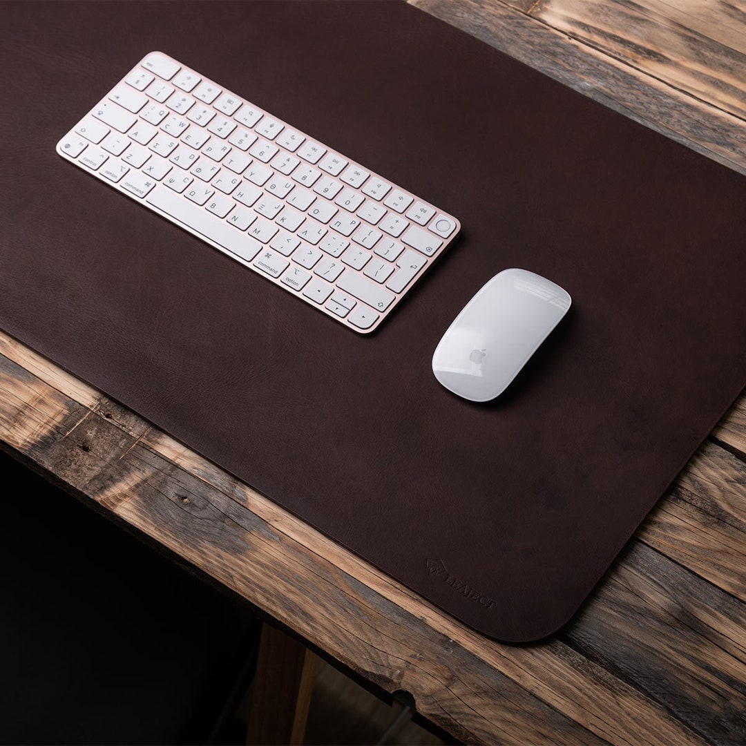 Personalized Leather Desk Pad From Brown Italian Veg Leather - Etsy