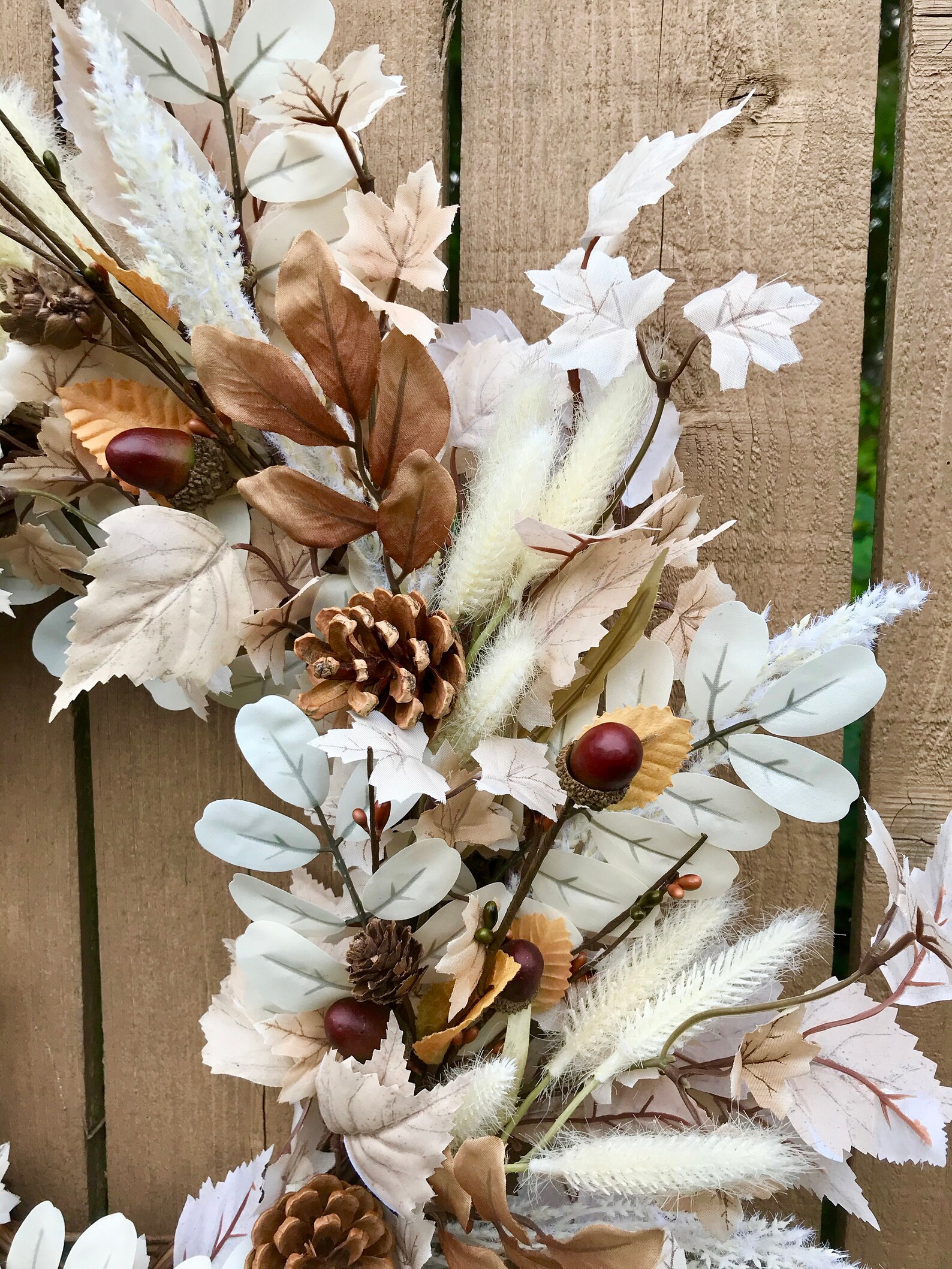 Neutral Fall Boho Style Front Door Wreath Autumn Cream and - Etsy