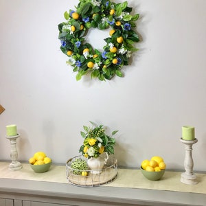 Summer Lemon Wreath With Blackberry & Blue Berry, Citrus Wreath W ...