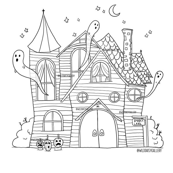 Haunted House Clip Art - Etsy