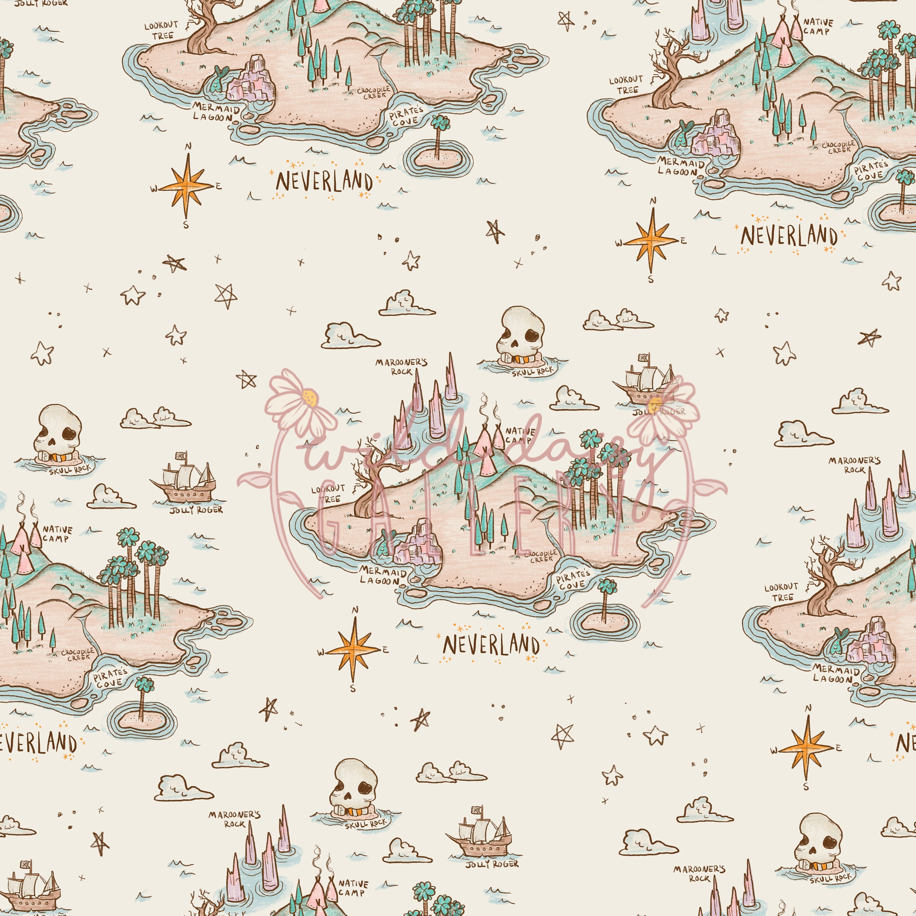 Neverland Map Wallpaper