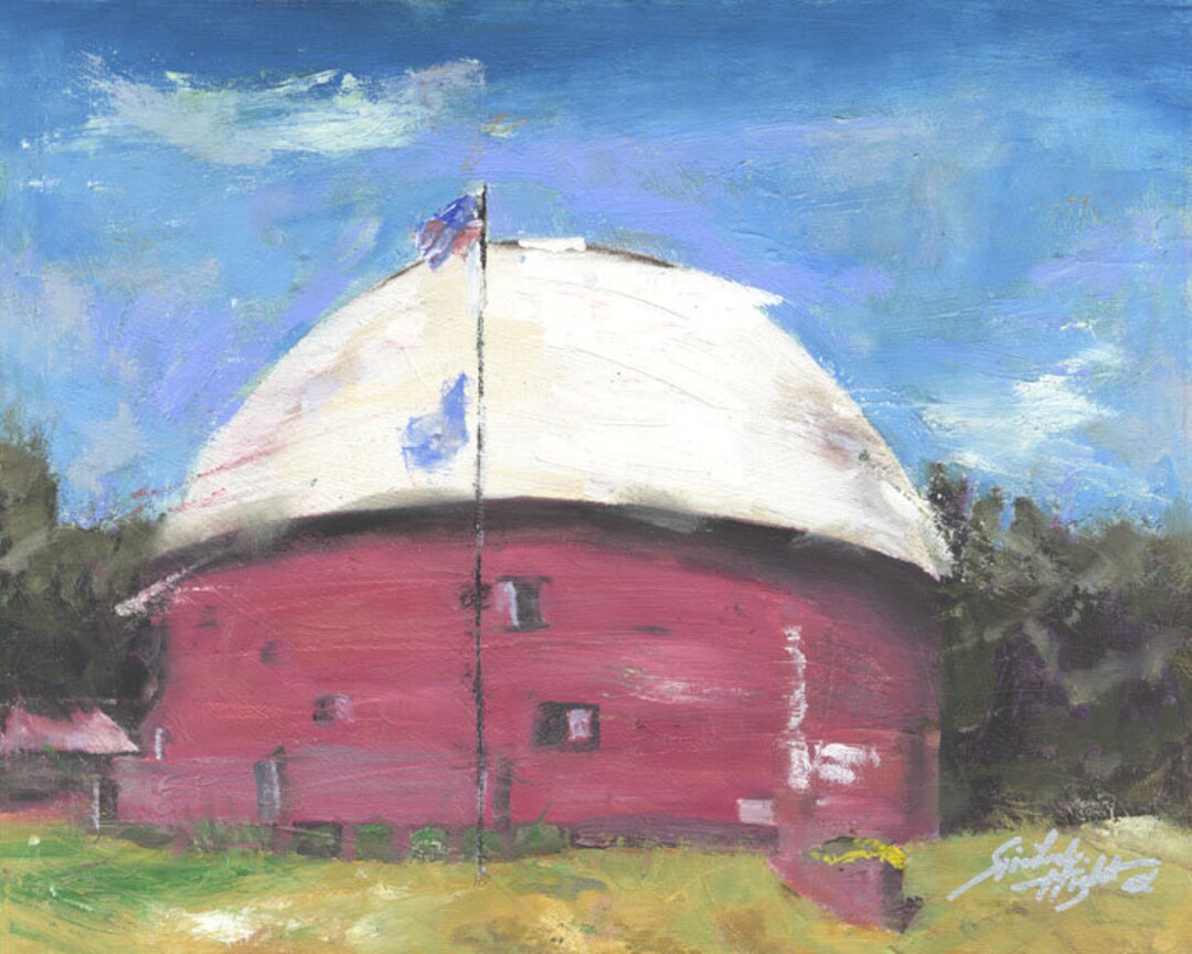 Rt 66 Round Red Barn - Etsy