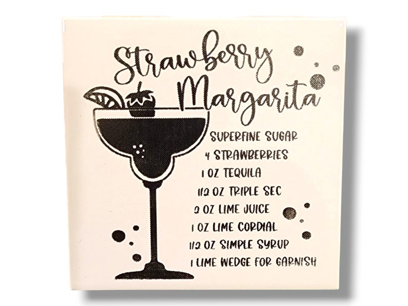 Set of Six (6) Black and White Ceramic Coasters - Happy Hour Collection ...