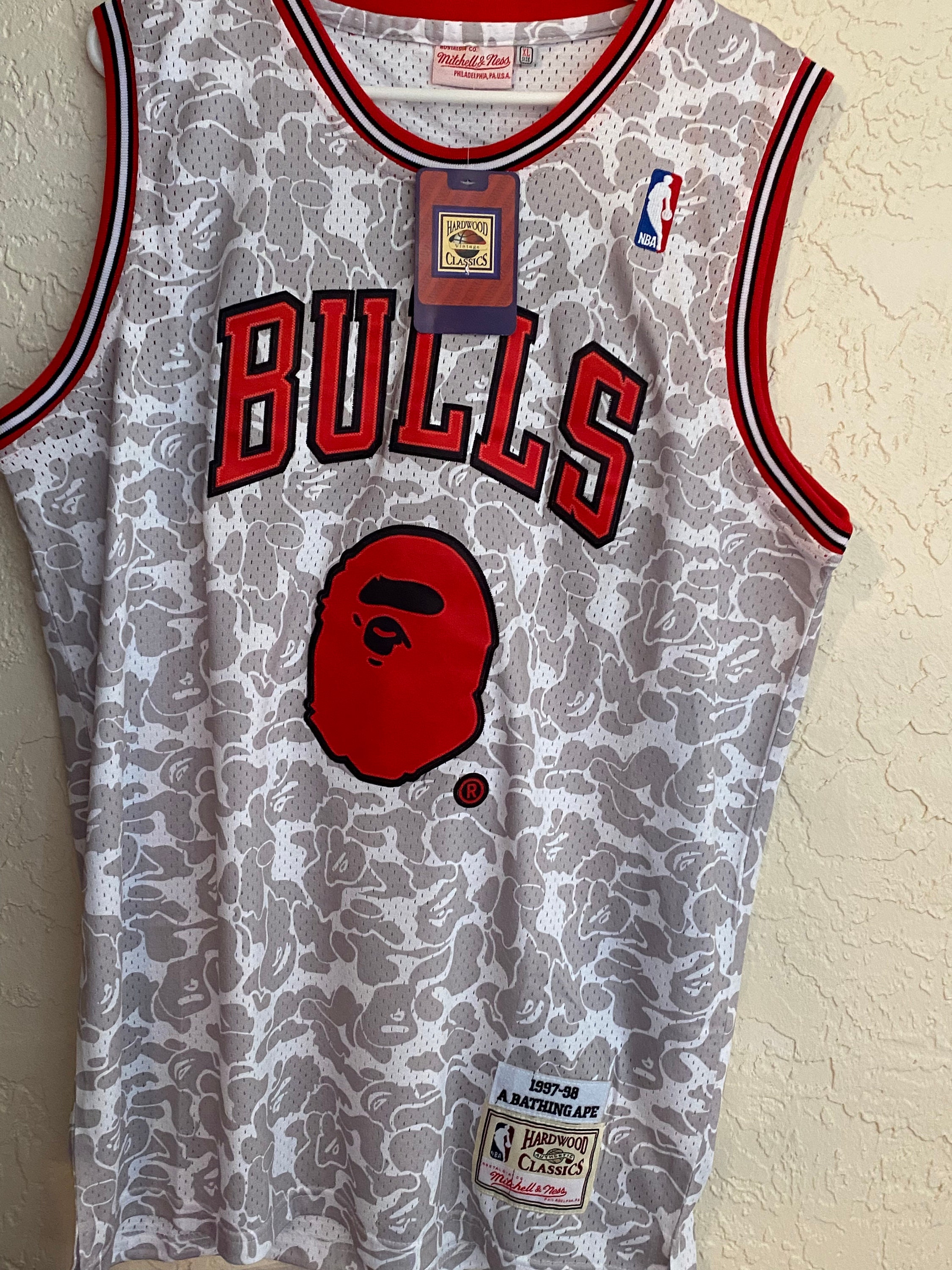 Bape Retro Chicago Bulls Hardwood classic 1997-98 93 jerseys | Etsy