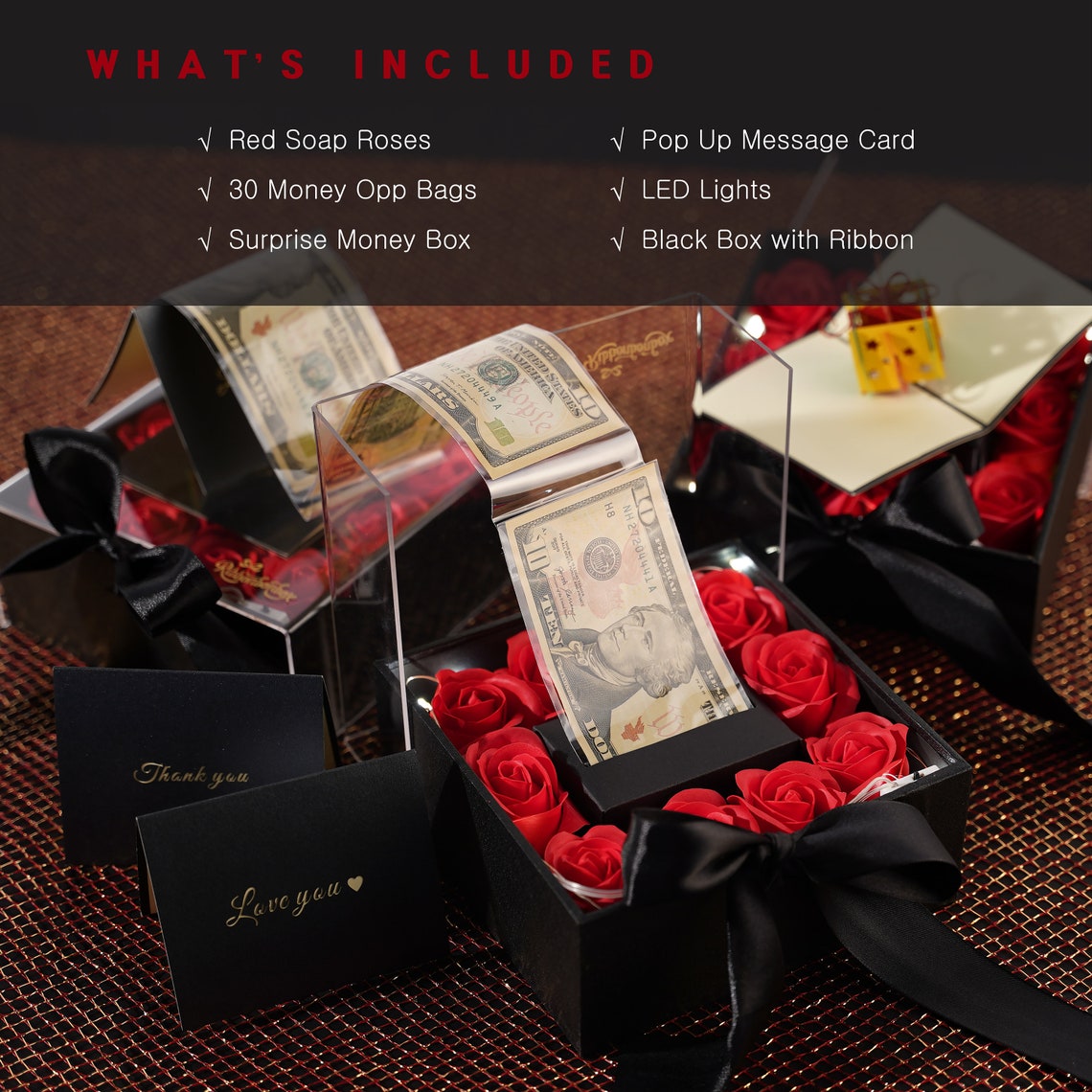 Ribbonbonbox Money Pull Out Flower Gift Box Luxury Flower - Etsy