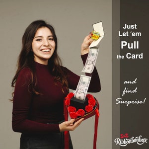 Ribbonbonbox Money Box for Cash Gift Pull Heart Box – Unique Gifts for ...