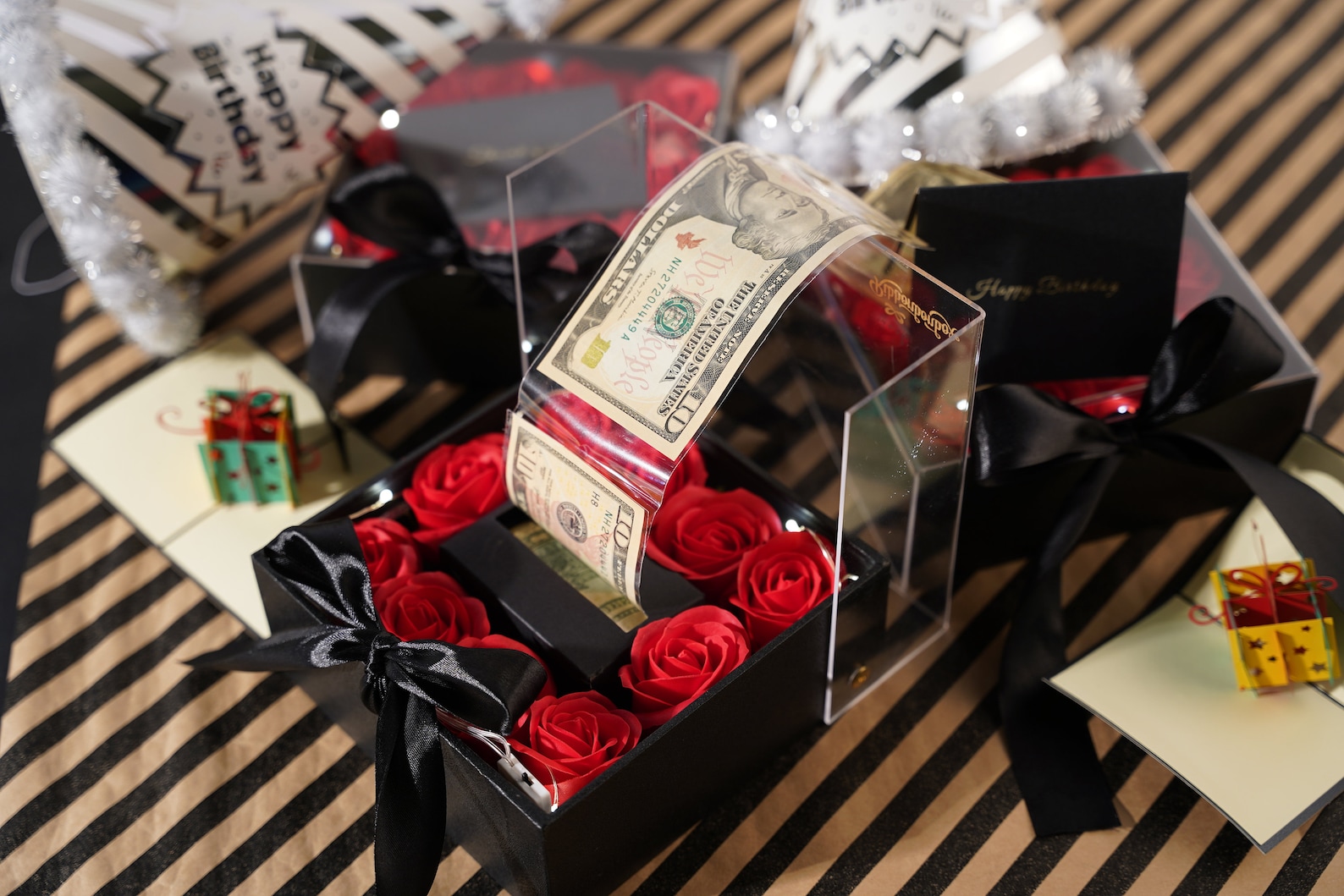 Ribbonbonbox Money Pull Out Flower Gift Box Luxury Flower - Etsy