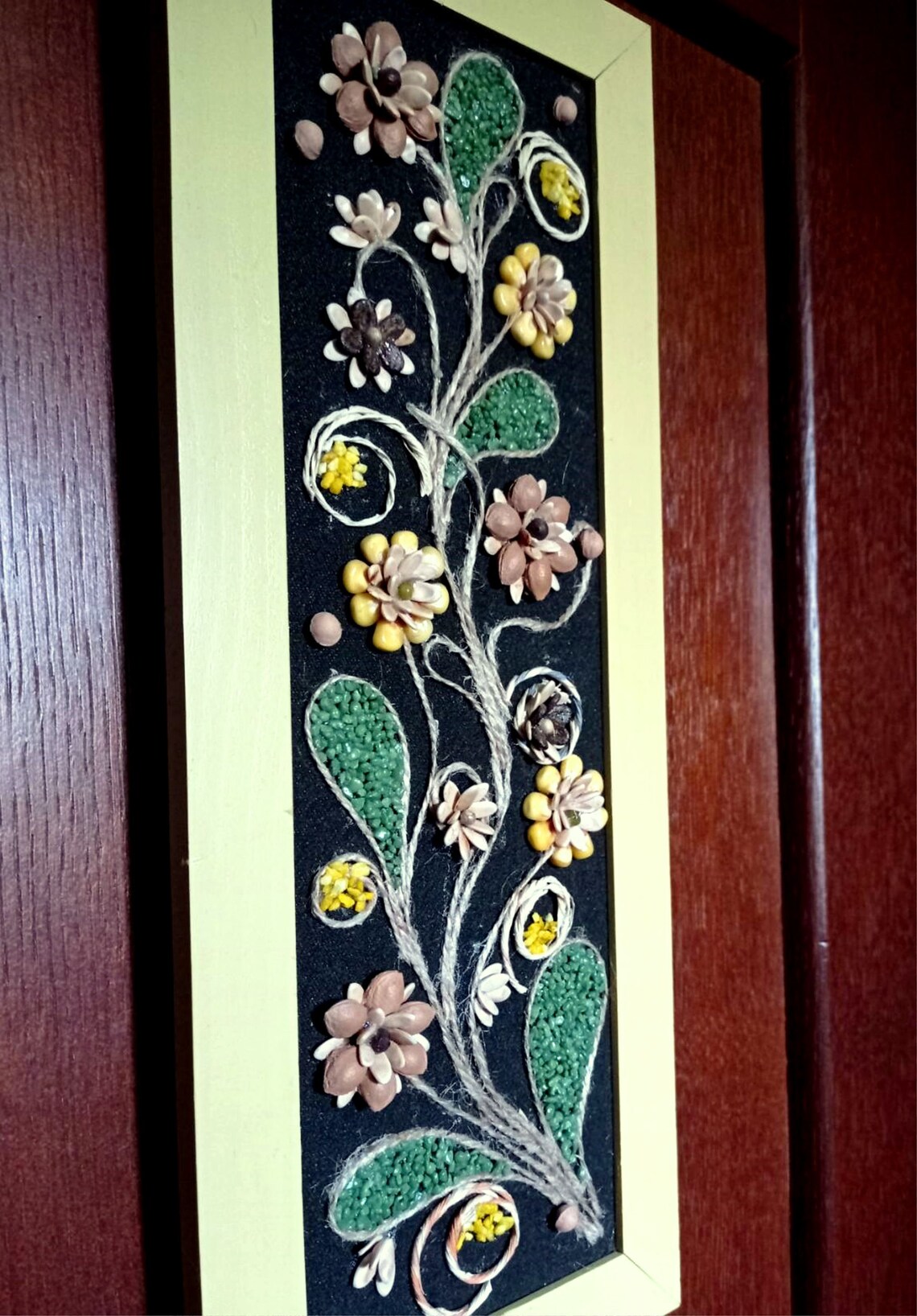 Seeds mosaic picture seed craft eco wall art seed wall art | Etsy