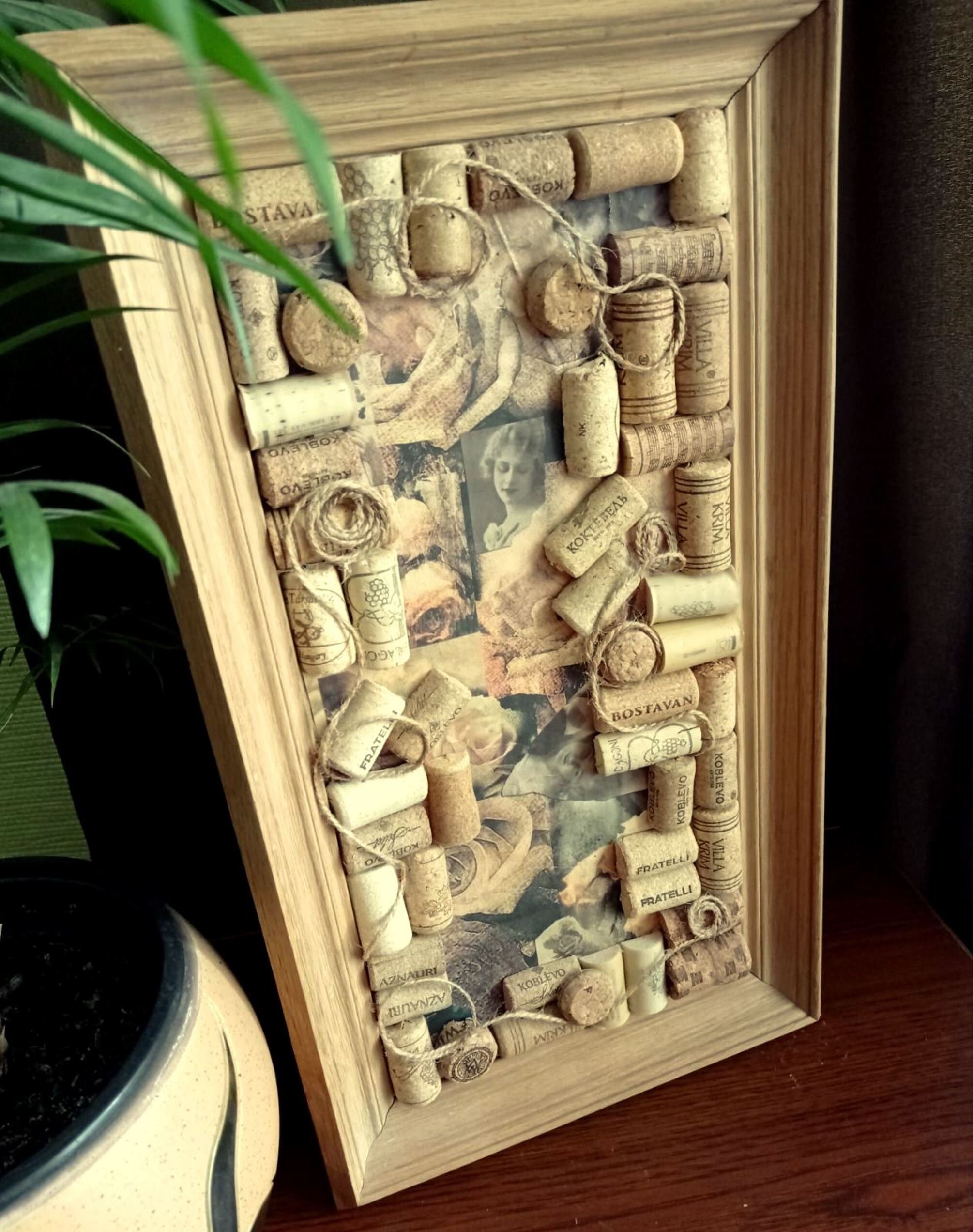 Wine Cork Wall Décor Cork Mosaic Cork Art Recycled Cork Wall Hanging ...