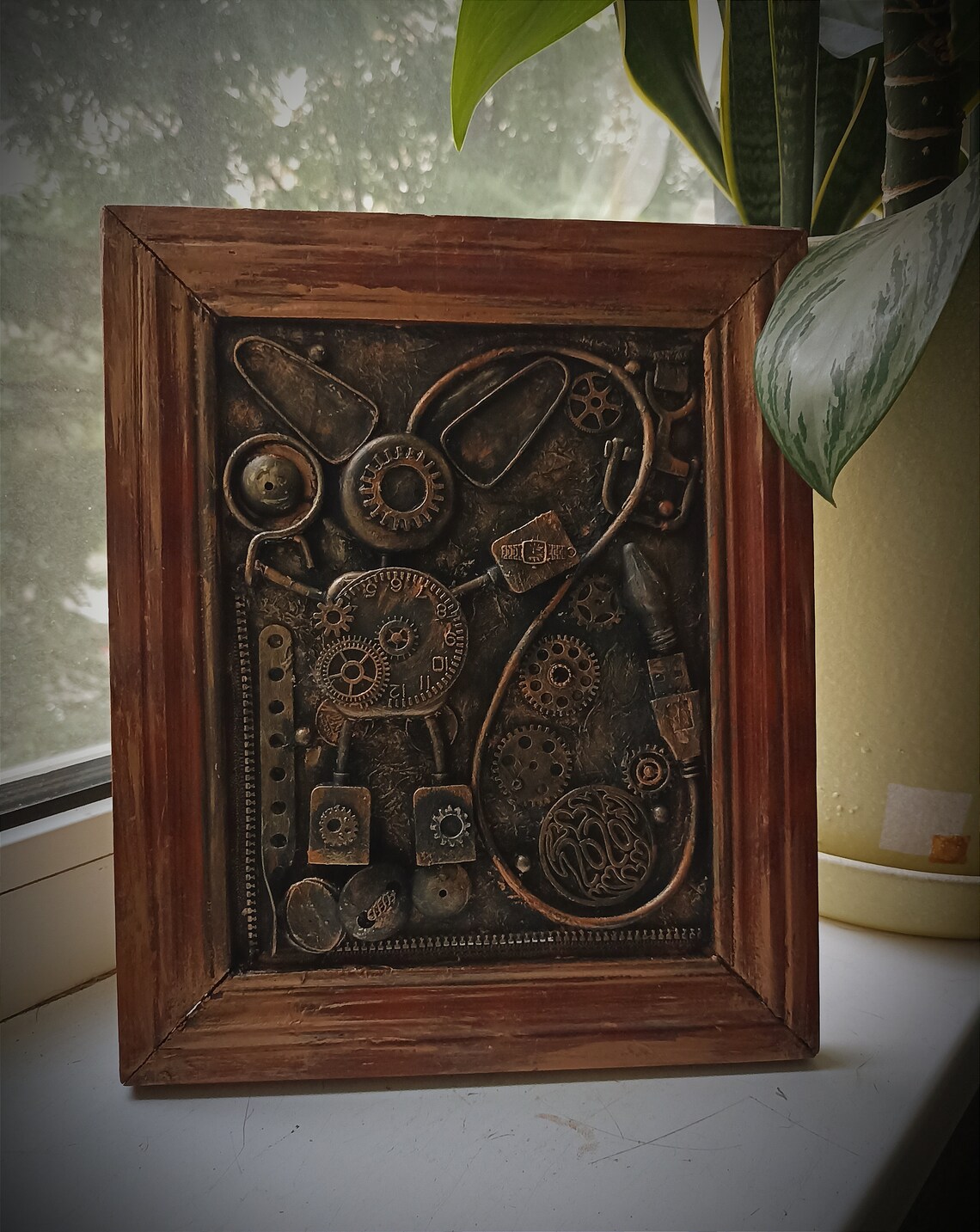 Steampunk Abstract Wall Décor Contemporary Assemblage "time Man ...