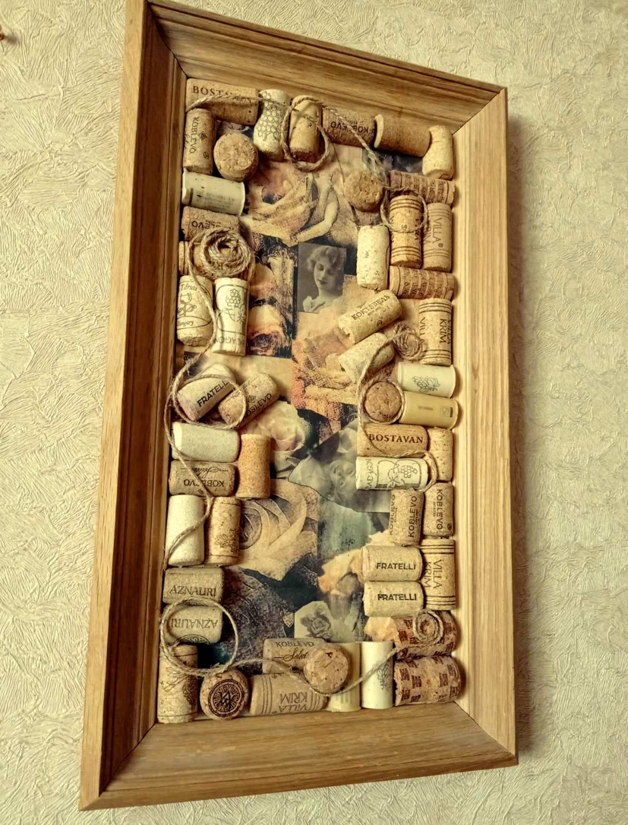 Wine Cork Wall Décor Cork Mosaic Cork Art Recycled Cork Wall Hanging ...