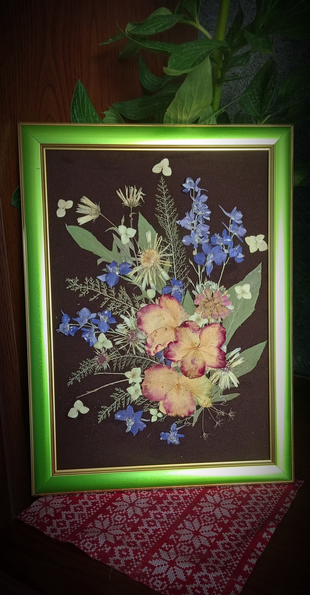 Pressed Flowers Wall Art Oshibana Pressed Flowers Picture Framed Floral ...