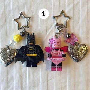 Fairy Batman and Batman Mini Figures Matching Charms Keychains ...