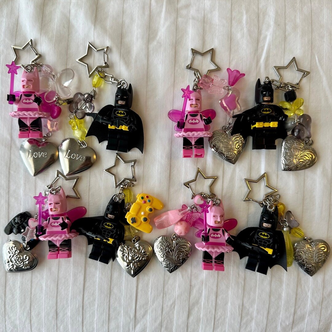 Fairy Batman and Batman Mini Figures Matching Charms Keychains ...