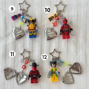 Deadpool and Wolverine Mini Figures Charms Matching Locket Keychains ...