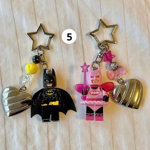 Fairy Batman and Batman Mini Figures Matching Charms Keychains ...