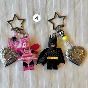 Fairy Batman and Batman Mini Figures Matching Charms Keychains ...