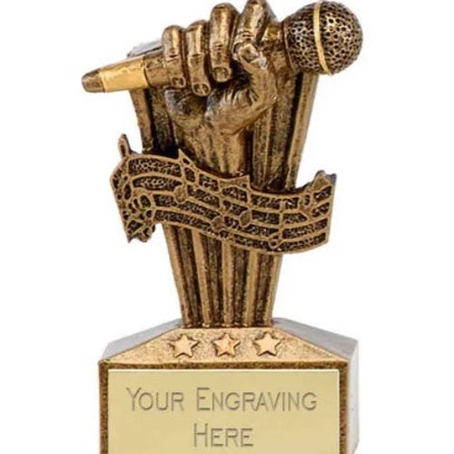 Gold Microphone Award Trophy Personalized Engraving - Etsy