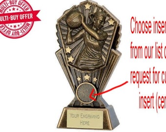 Netball Award Trophy Personalised Engraving Customize | Etsy