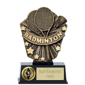 Badminton Award Trophy - Personalised Engraving - Customize Insert - Etsy