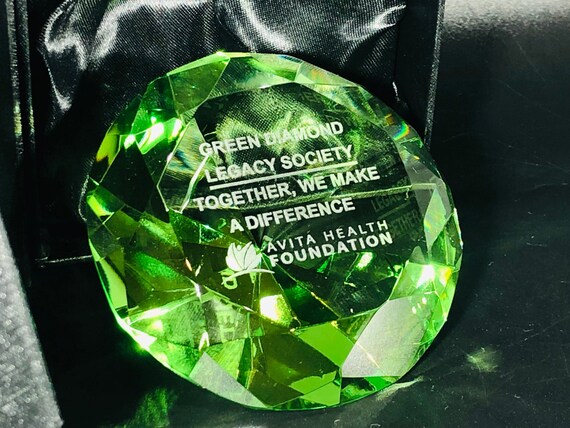 Diamond Paperweight Green Personalised Engraving Gift Boxed - Etsy UK