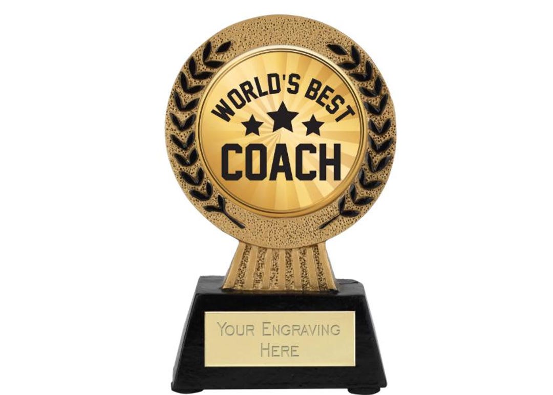 Worlds Best Coach Award - Personalized Engraving - Etsy