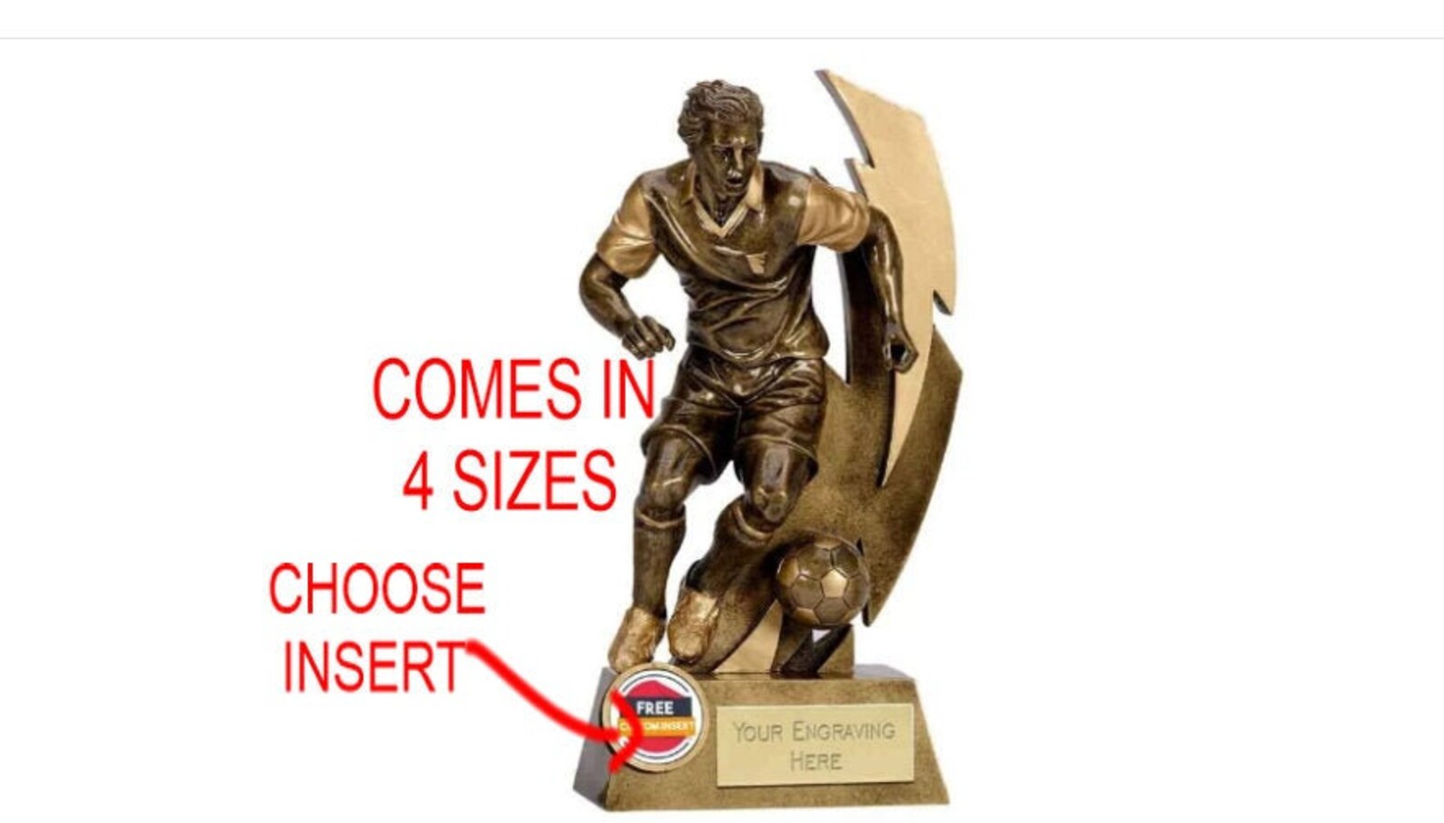Football Male Trophy Award - Personalised Engraving - Customise Insert ...