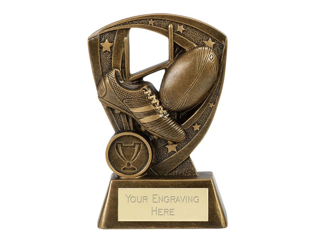Rugby Boot and Ball Trophy Award - Personalised Engraving - Etsy