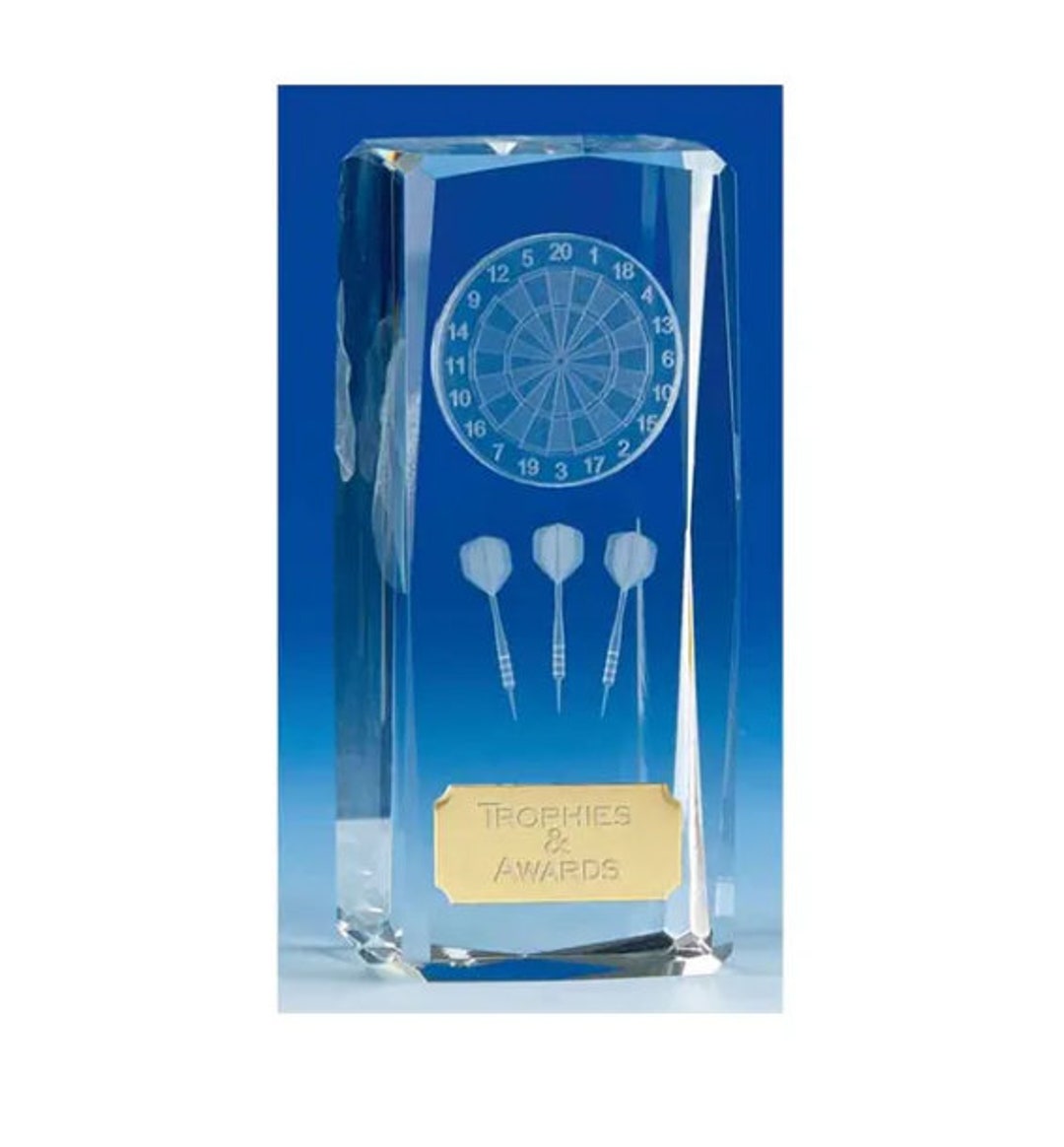 Darts Crystal Award Trophy - Personalized Engraving - Etsy